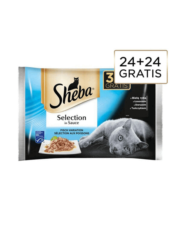 SHEBA Rybne Smaki 24 saszetki + 24 GRATIS! - Fera24.be