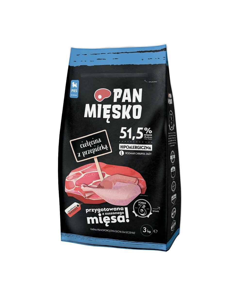 PAN MIĘSKO Veau à la caille pour les races miniatures 3 kg - Fera24.be